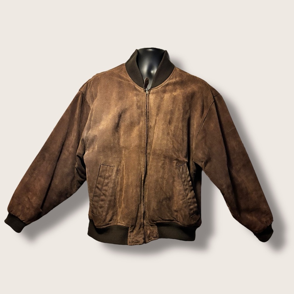 Pierre Cardin 1990's Suede Leather Bomber Jacket Men'… - Gem